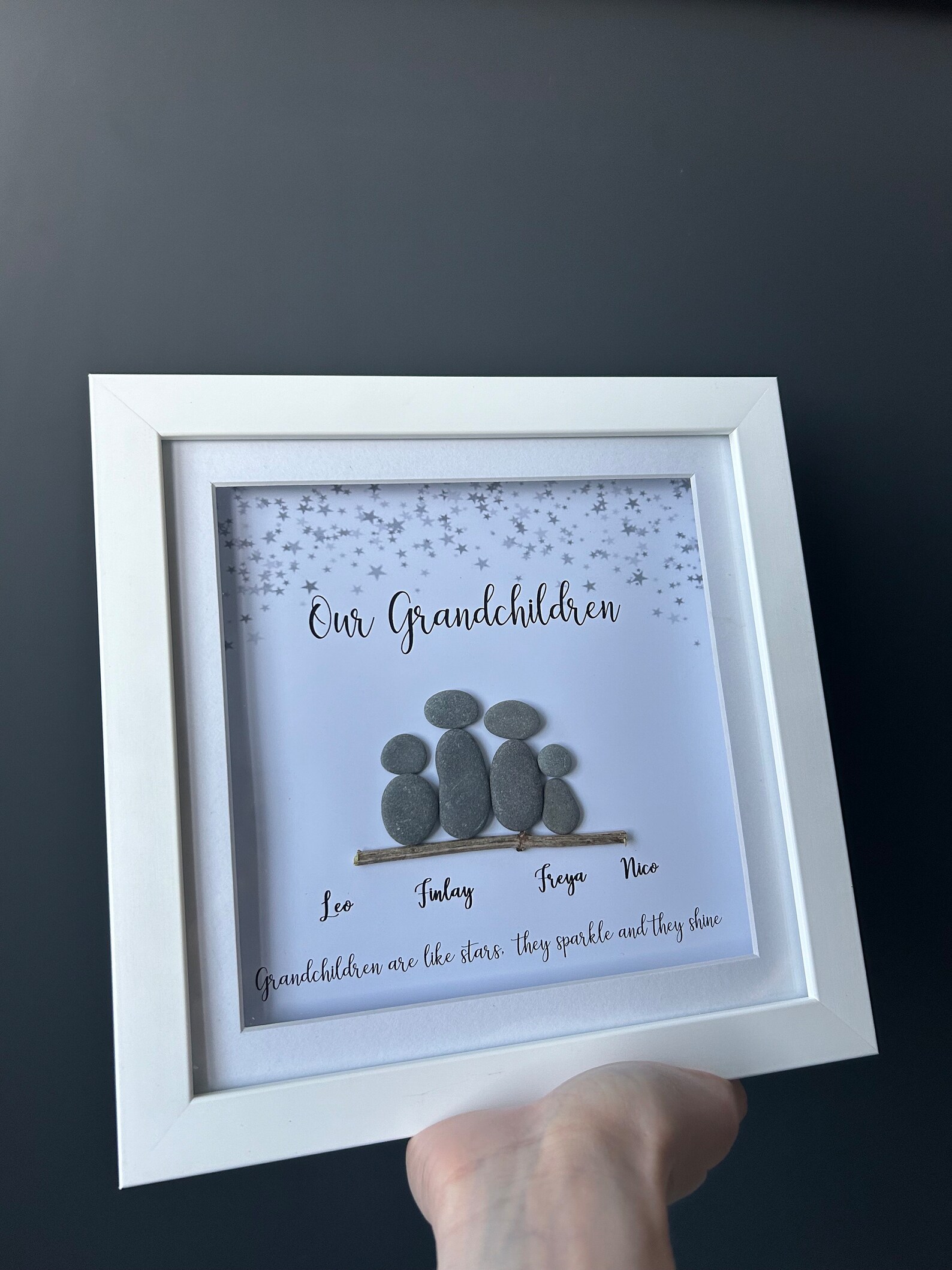 Pebble Art Grandchildren, Pebble Art Grandparents,pebble Family Art ...