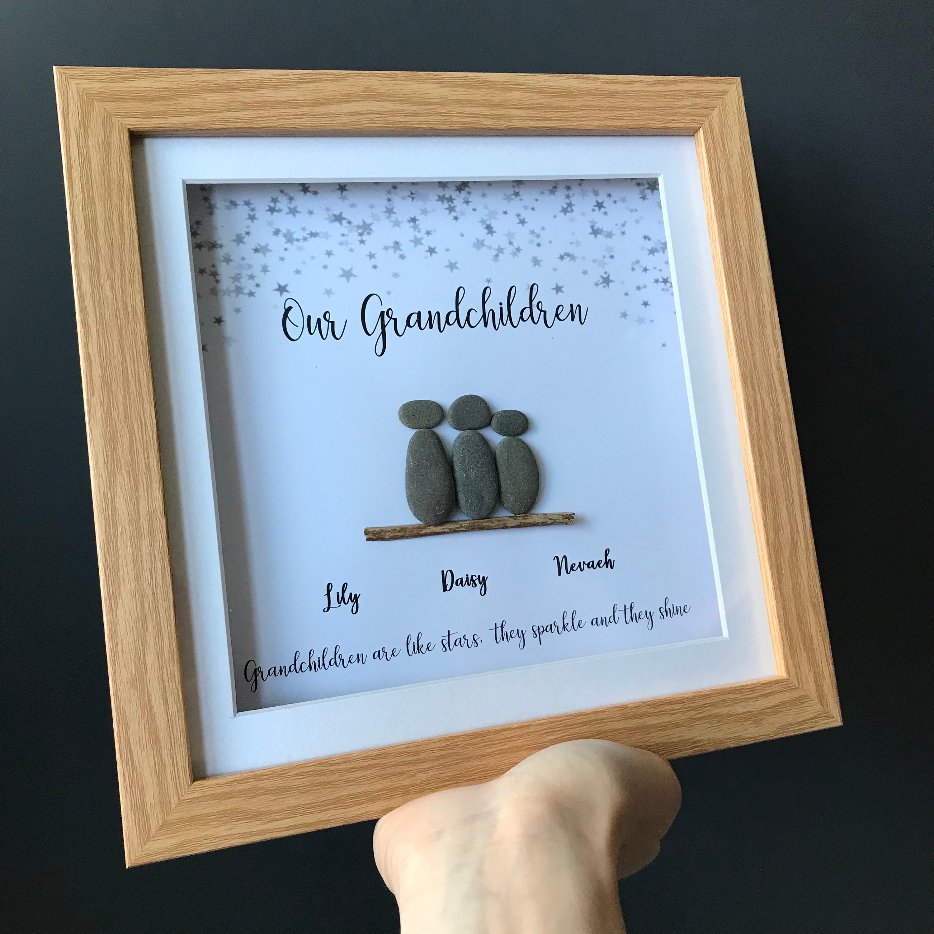 Pebble Art Grandchildren, Pebble Art Grandparents,pebble Family Art ...