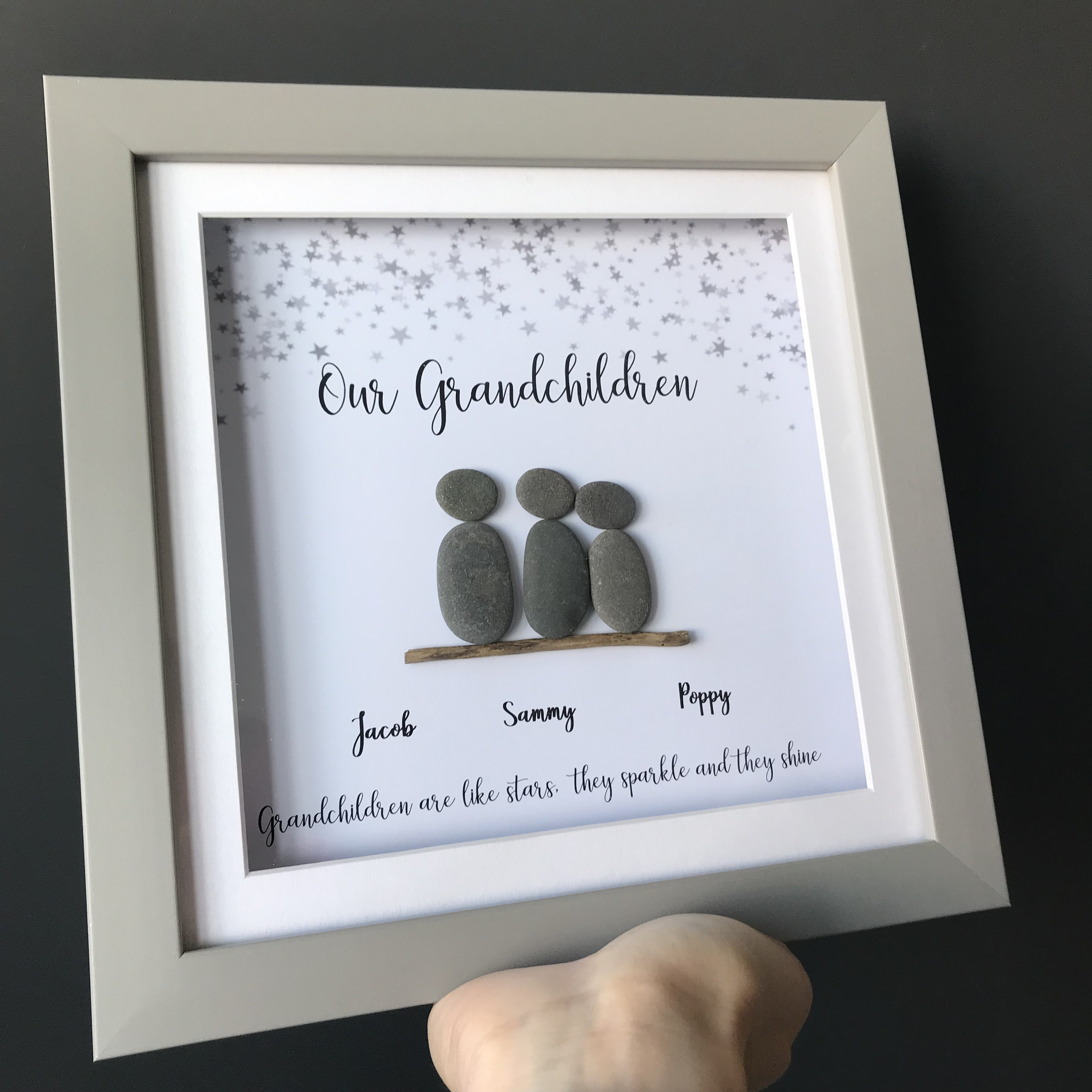 Pebble Art Grandchildren, Pebble Art Grandparents,pebble Family Art ...