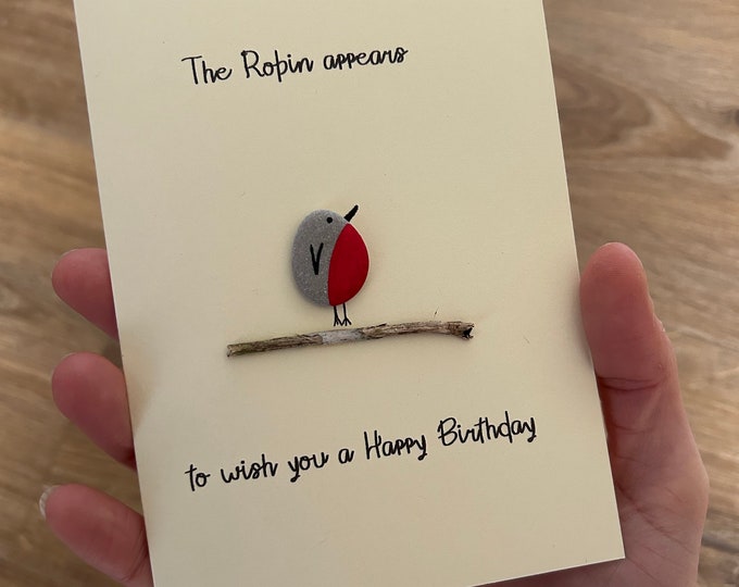 Unique Handmade Robin Card - Etsy UK