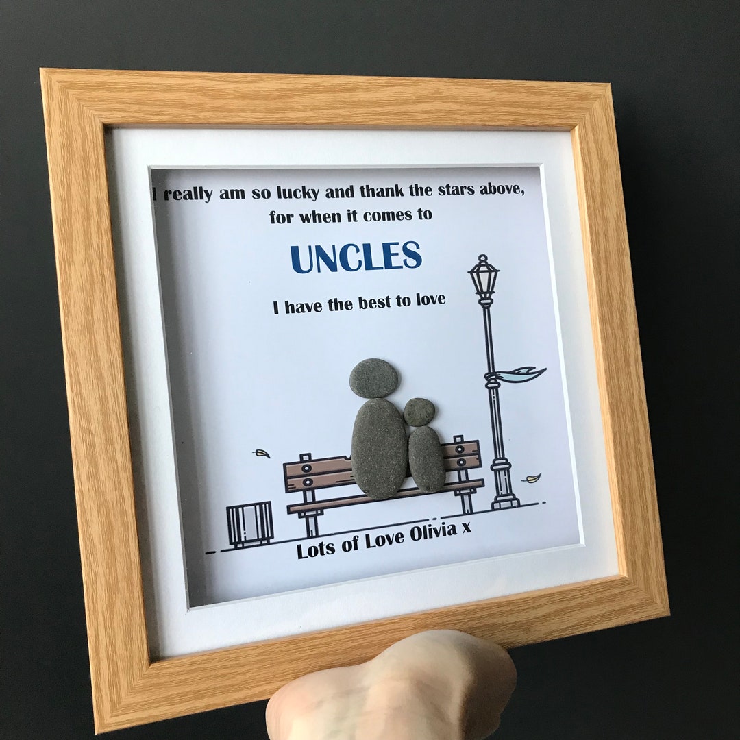 Personalized Uncle Pebble Art Frame: Birthday Gift for Uncle - Etsy