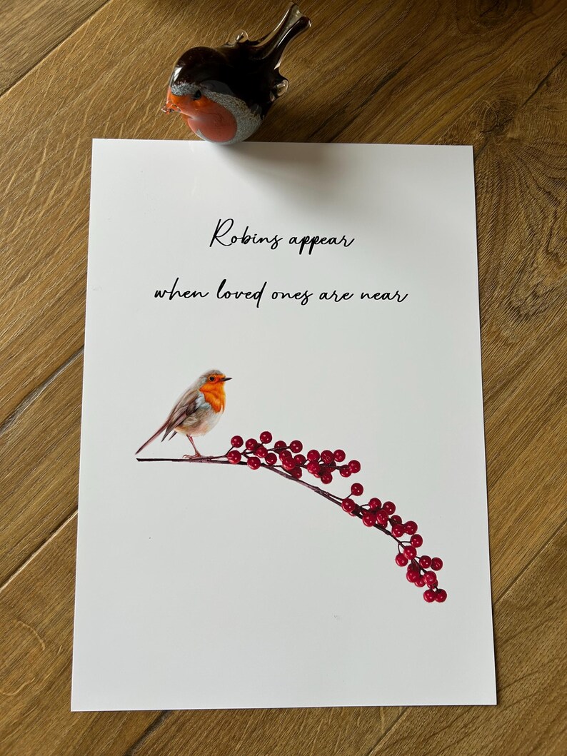Robin Memorial Poem Print | Remembrance Wall Art | Sympathy Gift | in ...