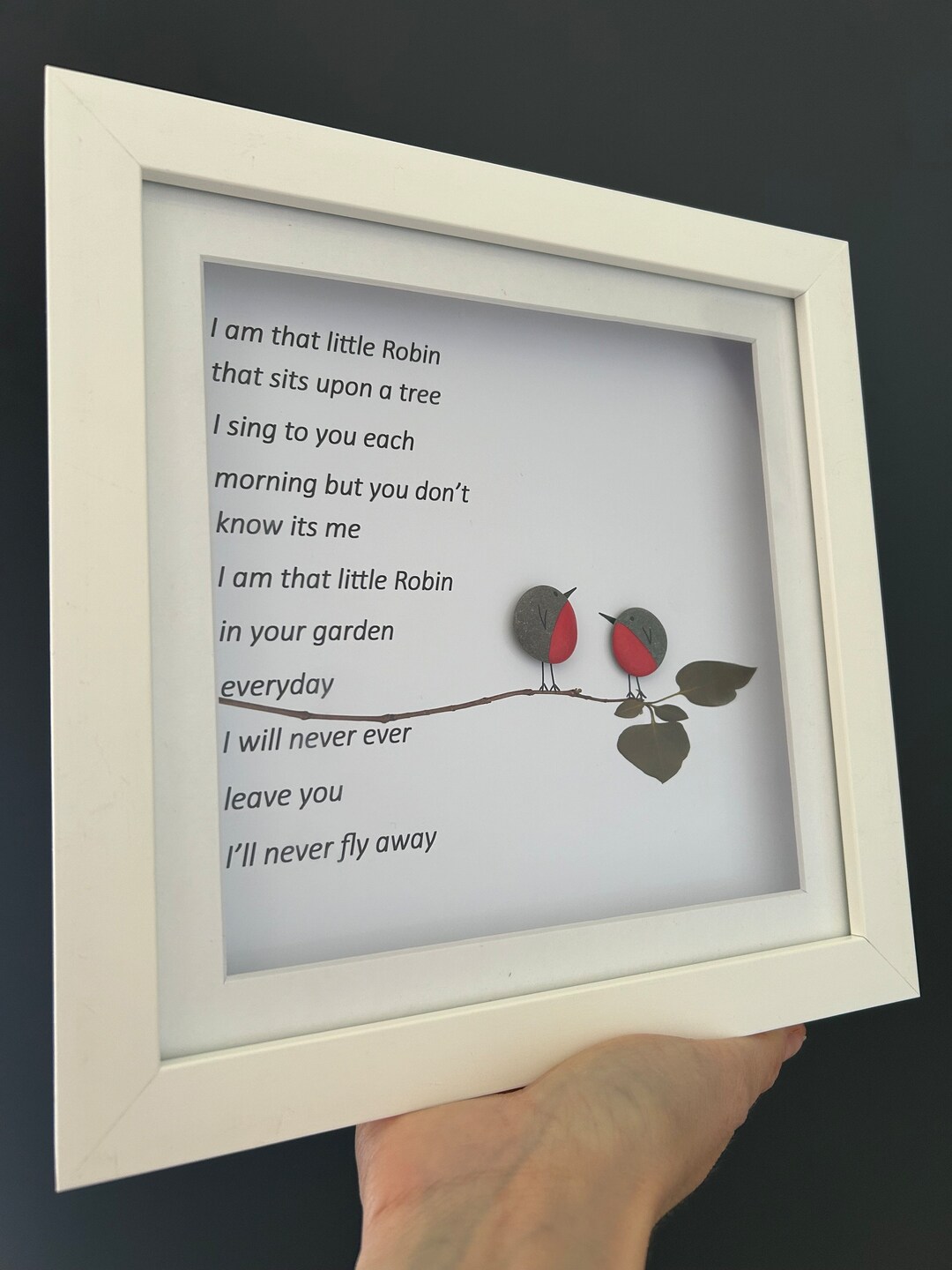 Robin Pebble Art Memorial | Personalised Remembrance Gift | Robin Sign ...
