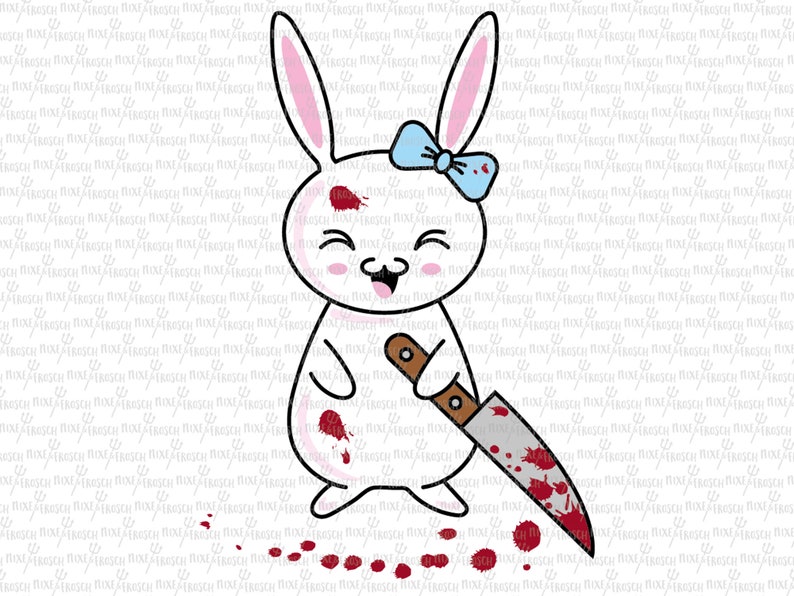 Easter Bunny, Digital File, Bad Bunny, Killer Bunny, SVG, PNG, EPS ...