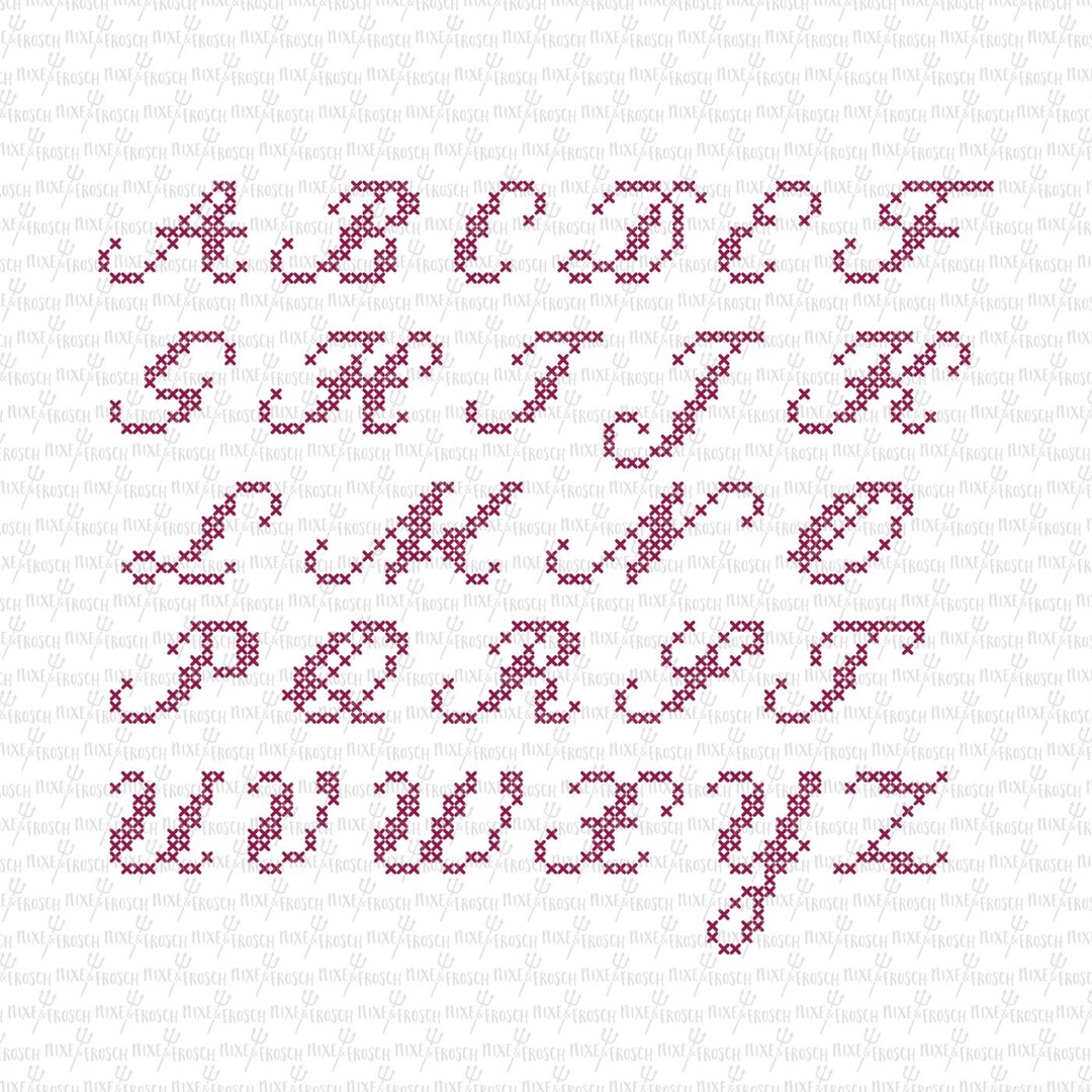 Cross Stitch Alphabet SVG, Embroidery, Alphabet SVG, Digital File, Cut ...