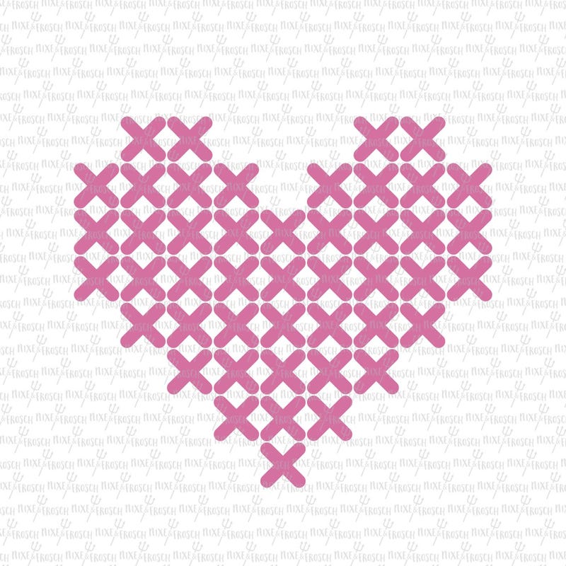 Stitched Heart Svg - Etsy