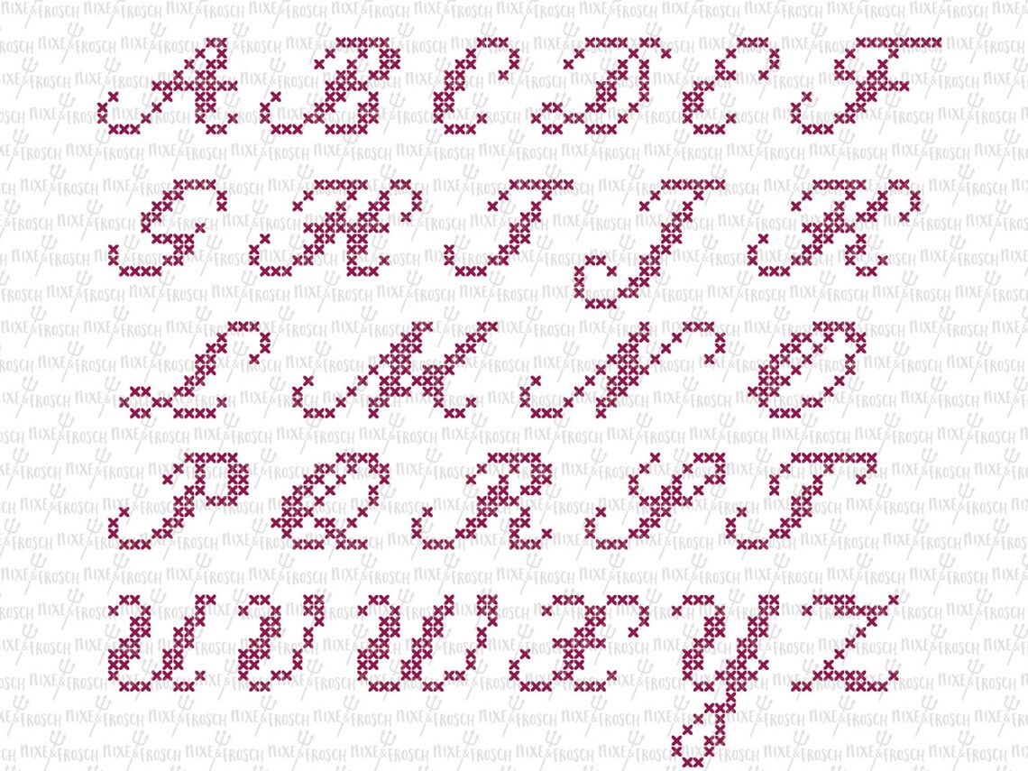 Cross Stitch Alphabet SVG, Embroidery, Alphabet SVG, Digital File, Cut ...