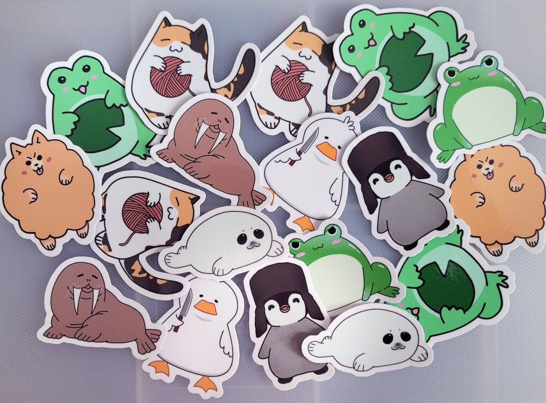 Animal Friends Cute Glossy Vinyl Diecut Stickers - Etsy