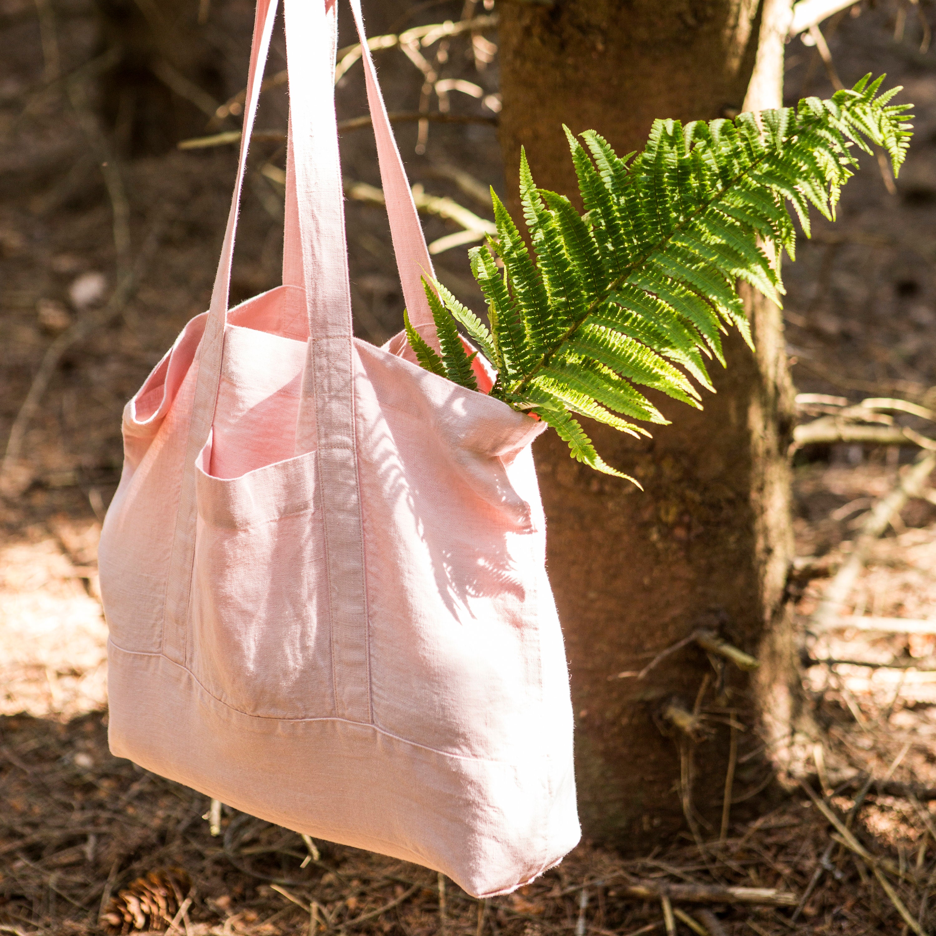 Pastel Rose Bag, Linen Bag, Linen Shopping Bag, Feminine Linen Bag ...