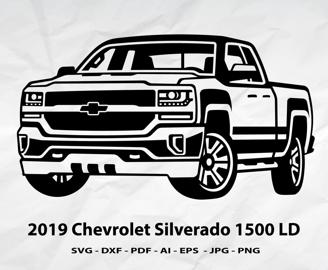 2019 Chevrolet Silverado 1500 LD svg Pickup svg Coche svg | Etsy