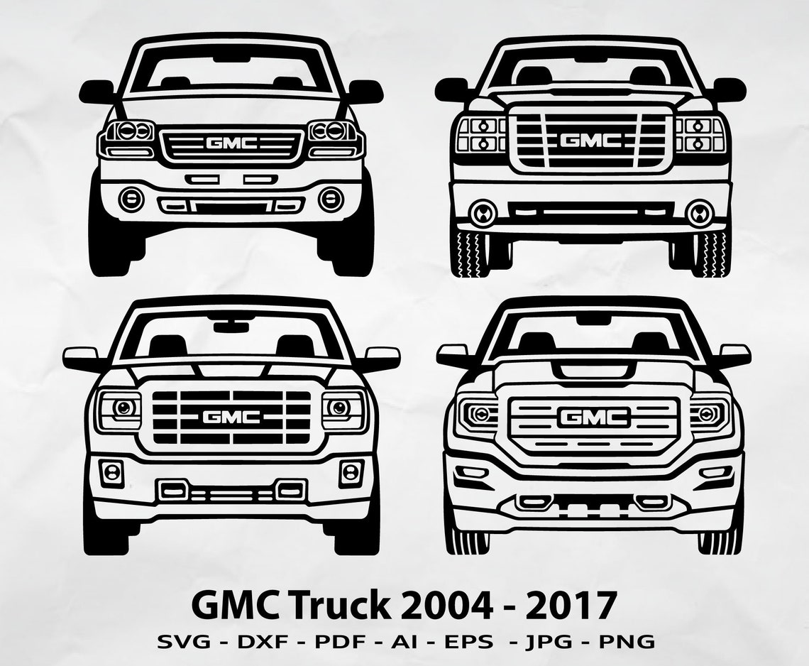 GMC front 2004 2017 Pickup svg Car SVG Truck SVG Vector | Etsy