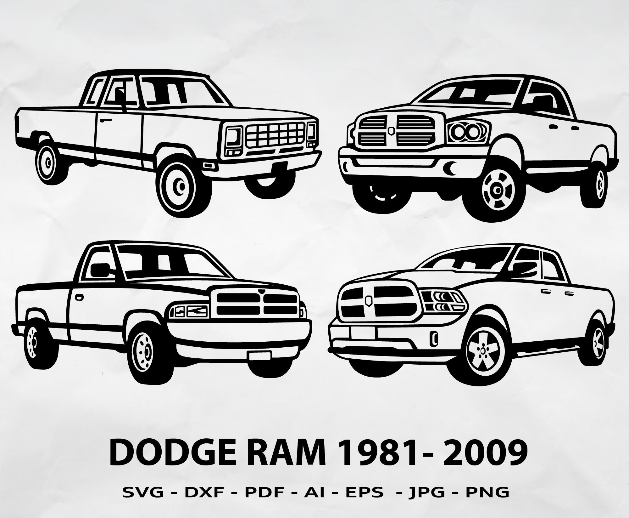 Dodge Ram svg 1981 1994 2002 2008 Ram Pickup Car SVG Dodge | Etsy