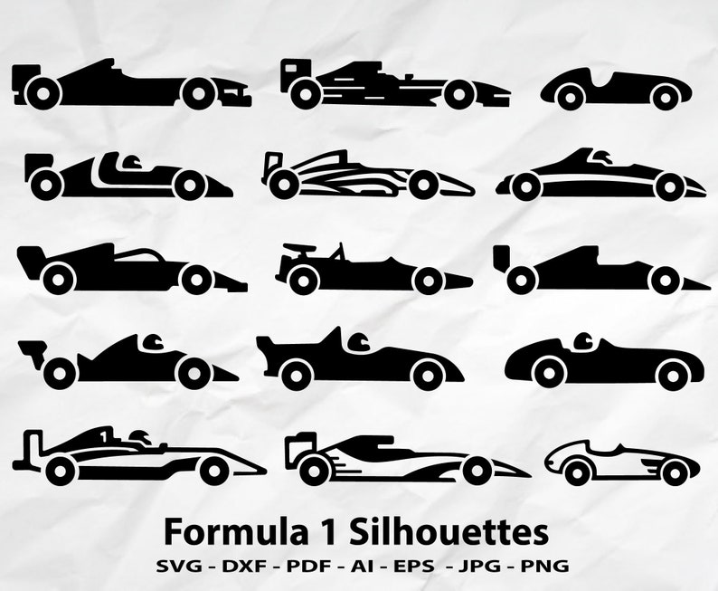 Formula 1 Car Svg Car Silhouettes F1 Svg Sport Car Svg | Etsy