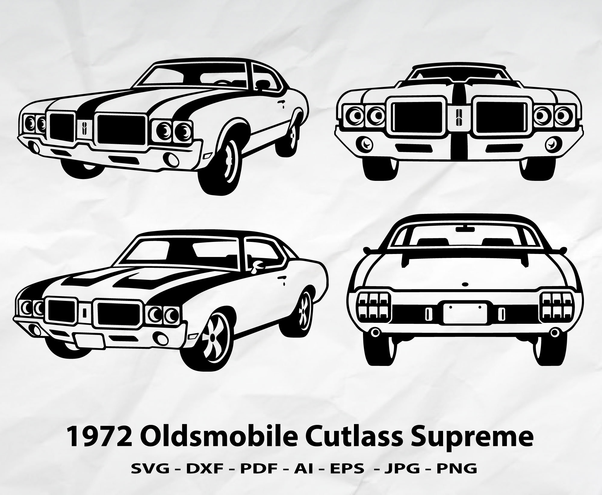 1972 Oldsmobile Cutlass Supreme SVG Cutlass svg Car SVG | Etsy