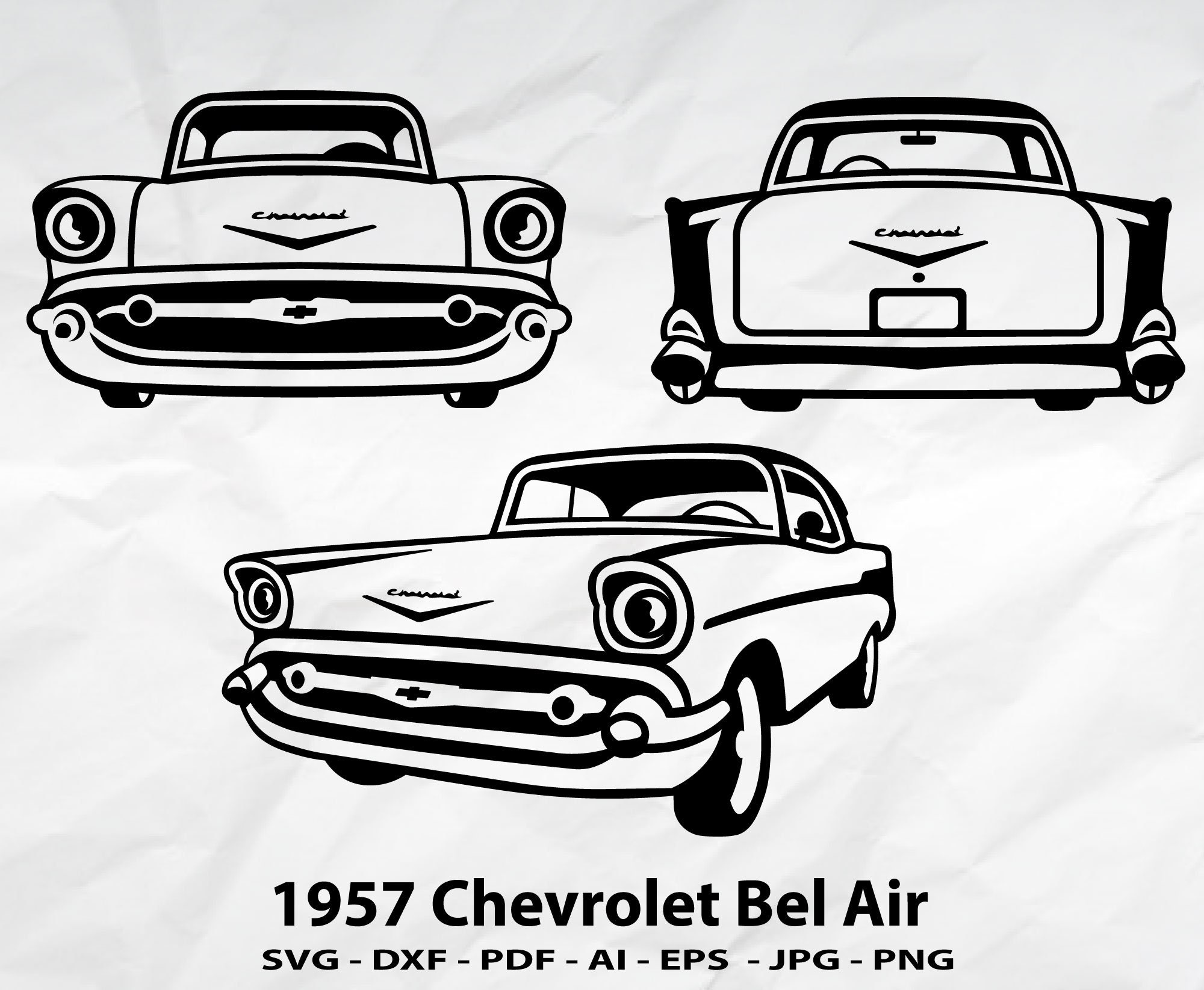 1957 Chevrolet Bel Air svg Car SVG Muscle car SVG Antique | Etsy