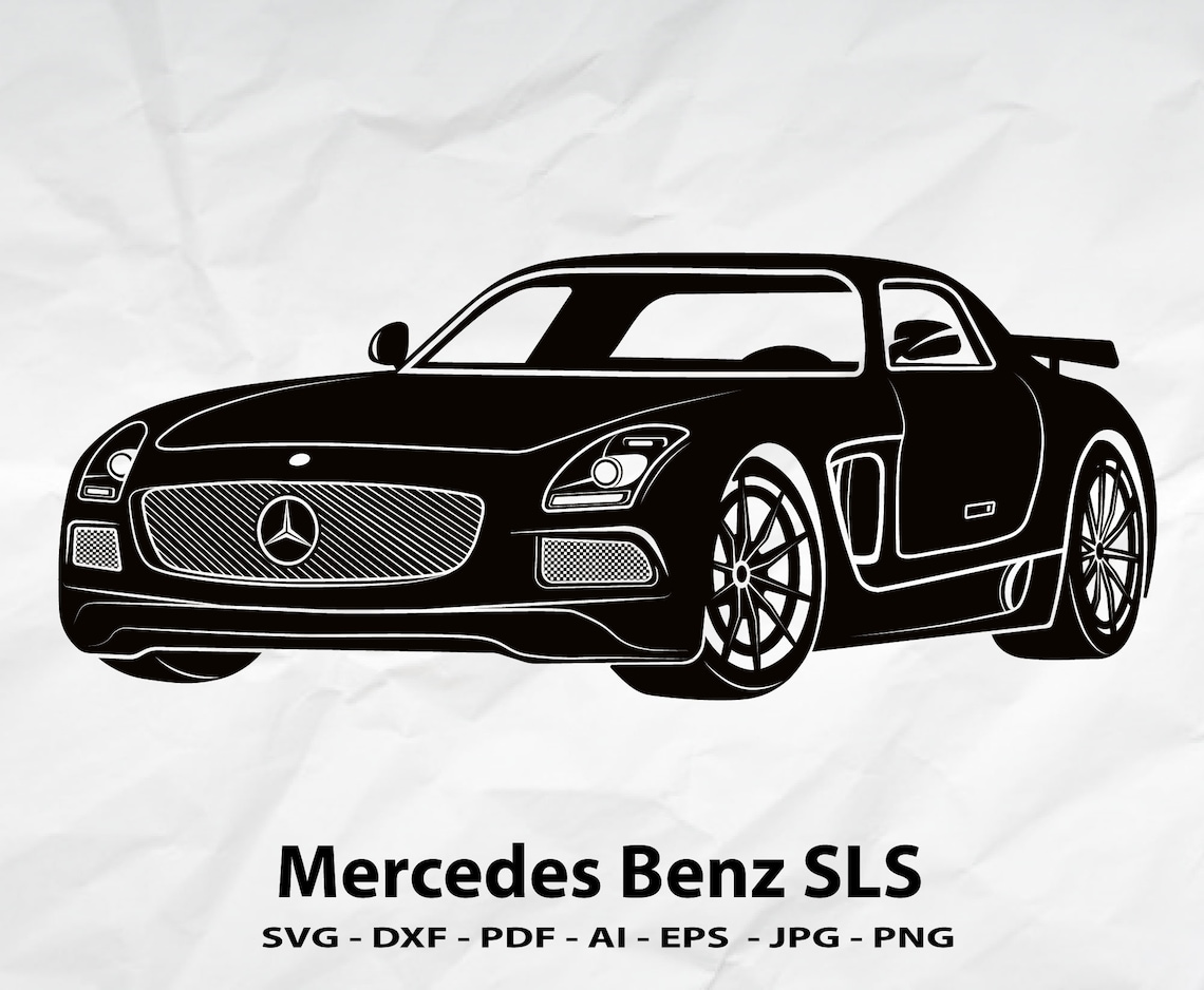 Mercedes Benz SLS Silhouette Mercedes svg Luxury Car svg | Etsy