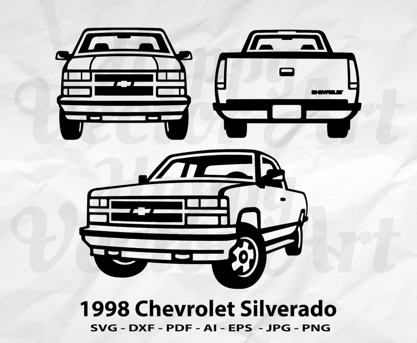1998 Chevy Silverado 1500 svg Pickup svg Car svg Chevrolet | Etsy
