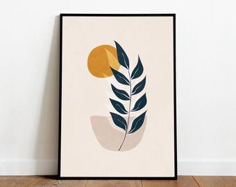 Boho Modern Plant Poster Printable Art Botanical Print | Etsy