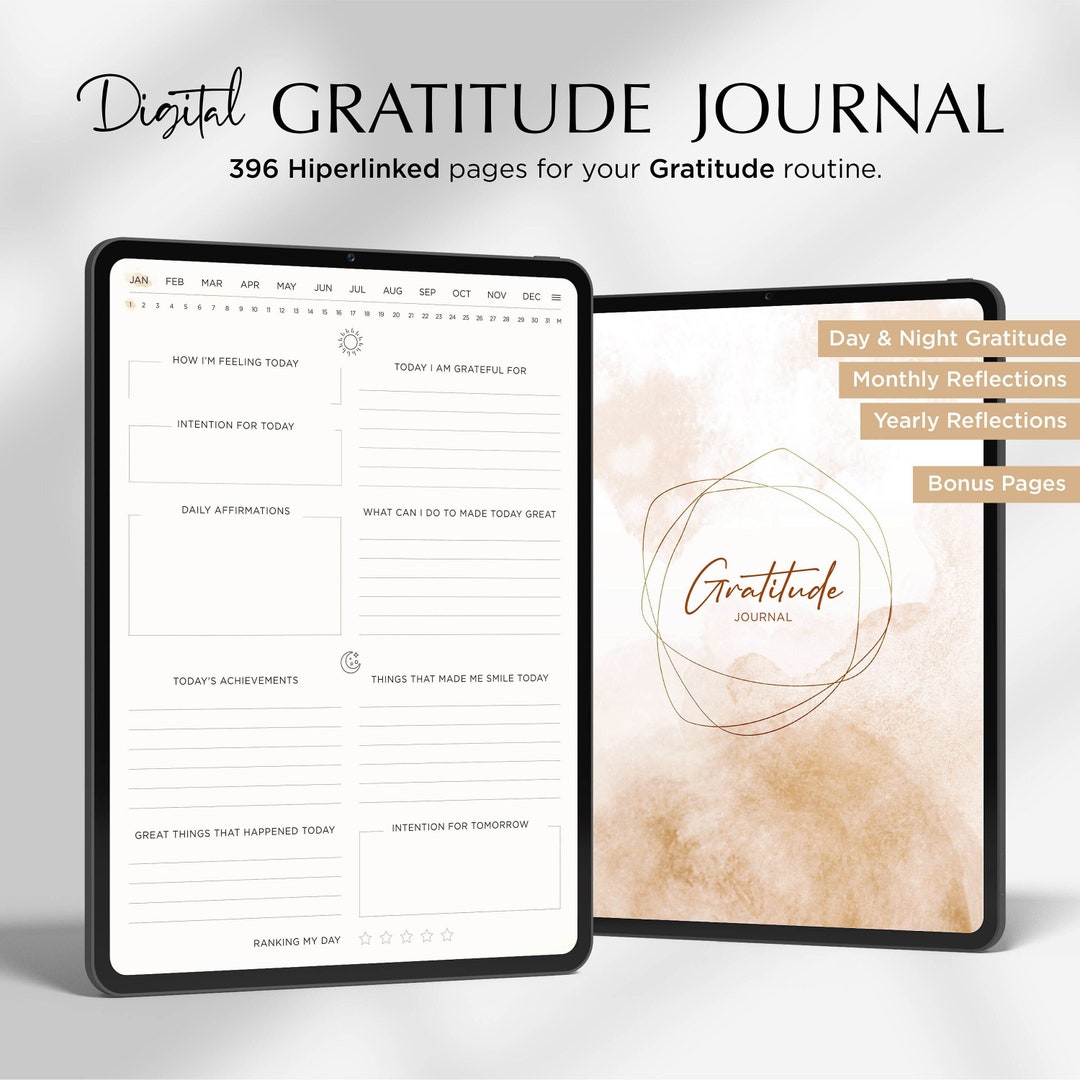 Digital Gratitude Journal, iPad Daily Gratitude Journal, Goodnotes ...