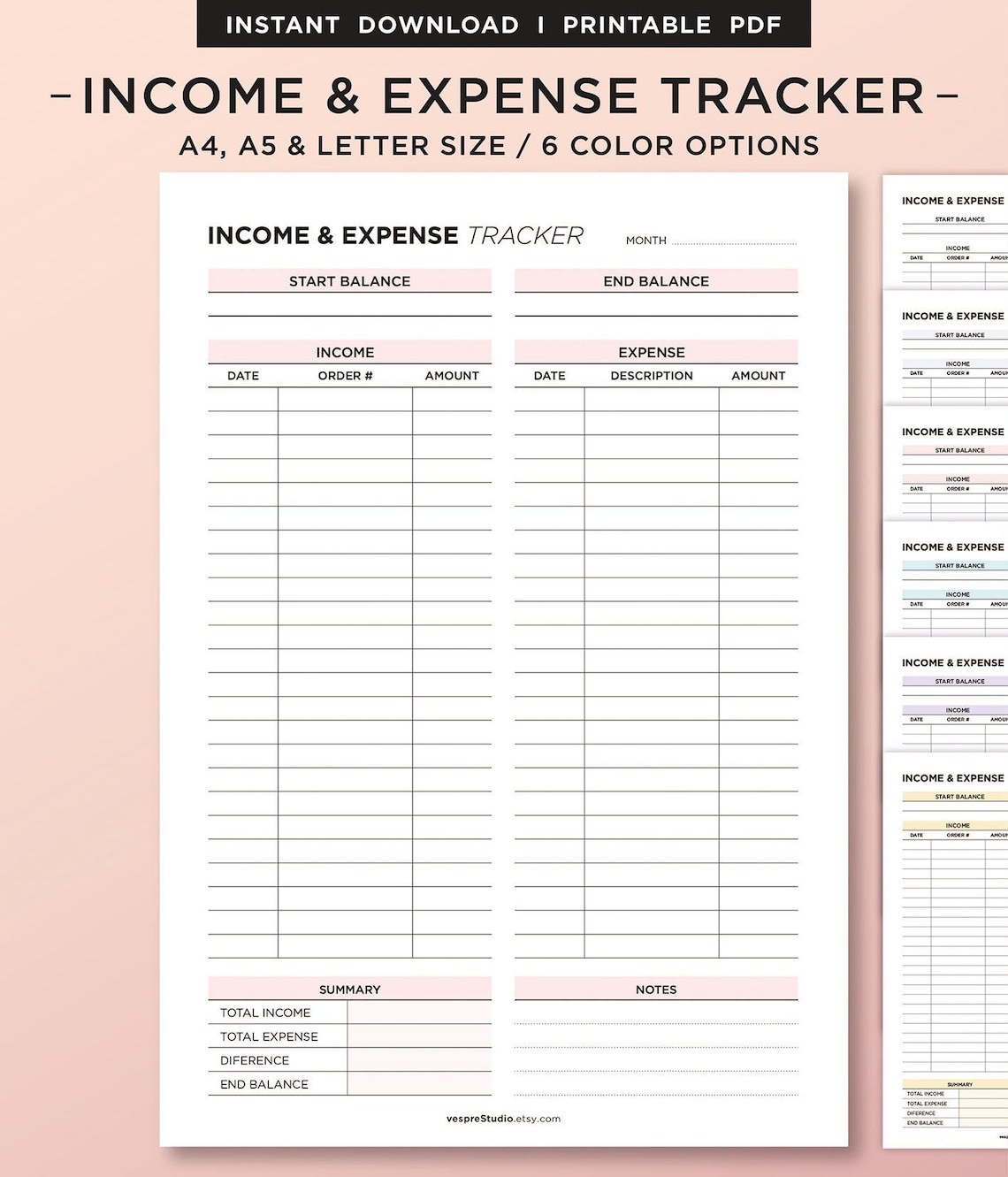 Income and Expense Tracker, Bookkeeping Spreadsheet, Small Business ...