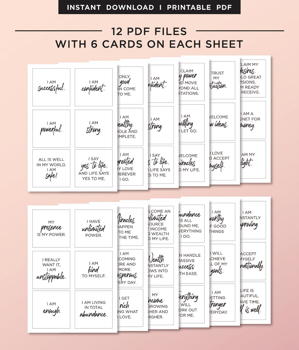 Affirmation Cards Positive Affirmation Card Printable Cards - Etsy