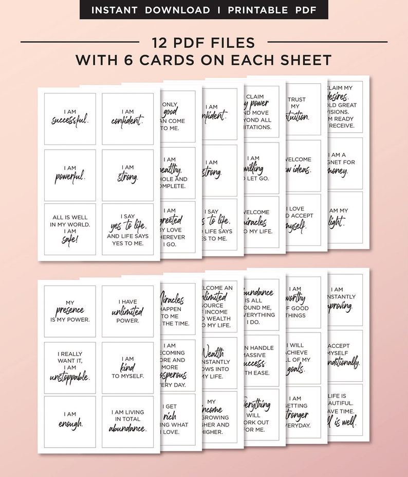 Affirmation Cards, Positive Affirmation Card, Printable Cards, Cards ...