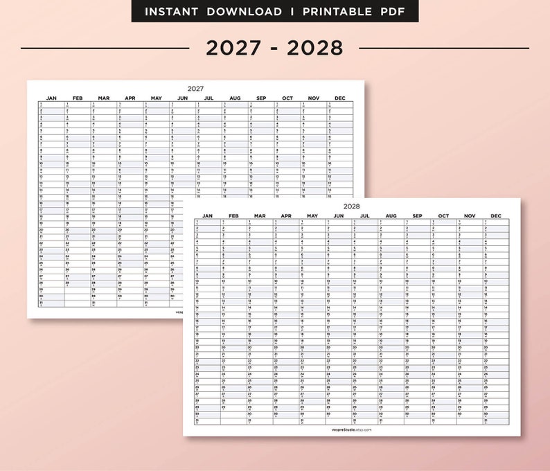 2023 to 2030 Year Planner, Yearly Overview Printable, Year Planner on 1 ...