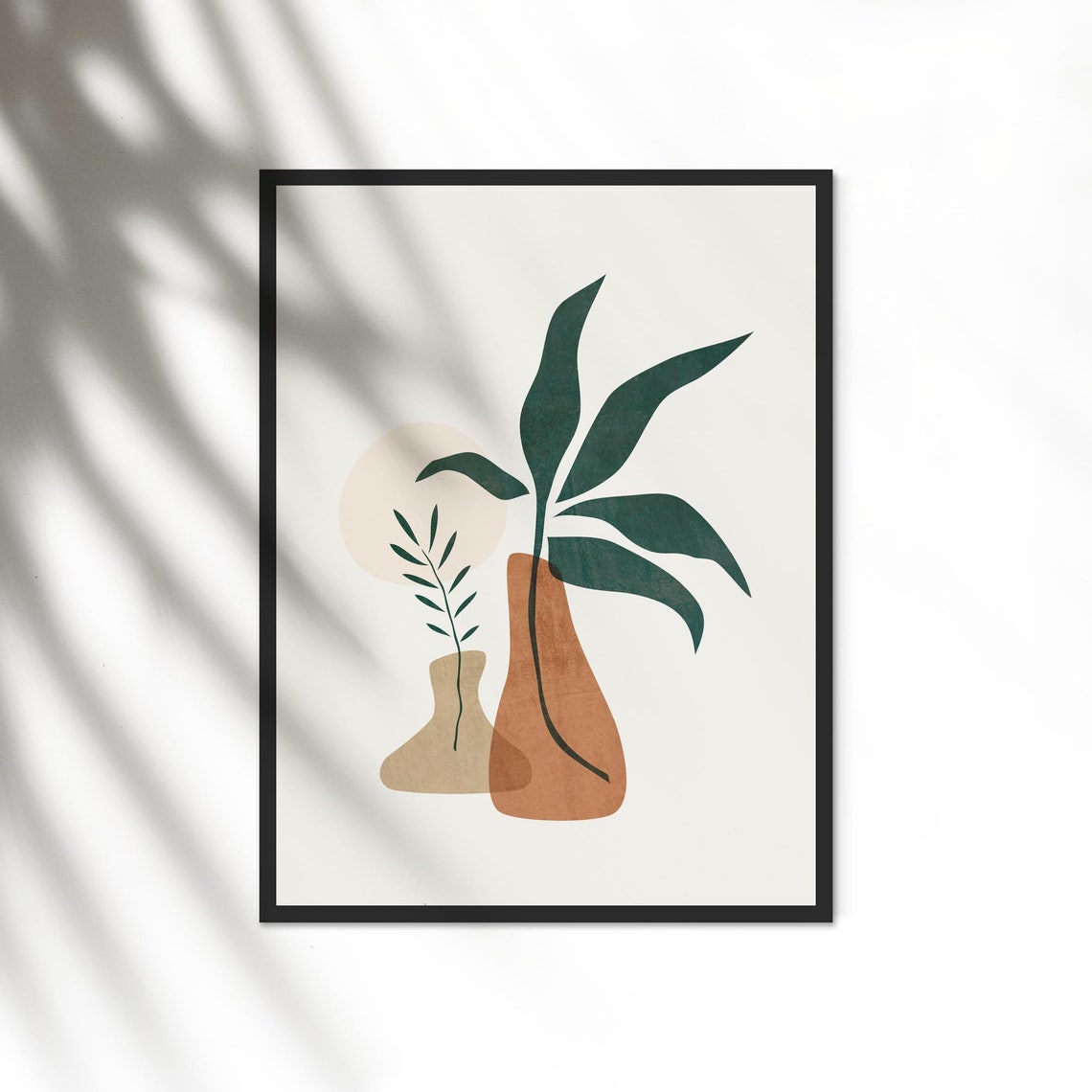 Boho Modern Plant Poster, Printable Art, Botanical Print, Abstract ...
