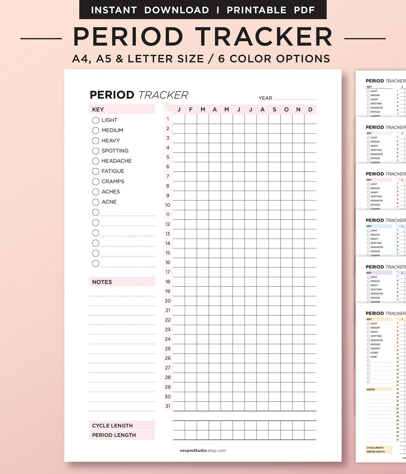 Period Tracker Printable Menstrual Cycle Planner Period - Etsy
