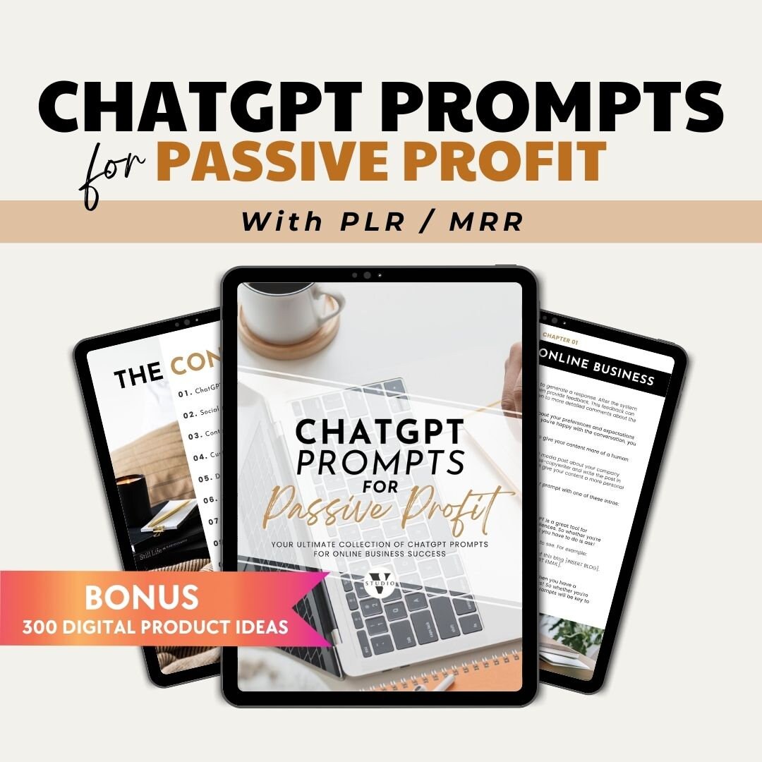 Chatgpt Prompts for Passive Profit Guide Master Resell Rights MRR ...