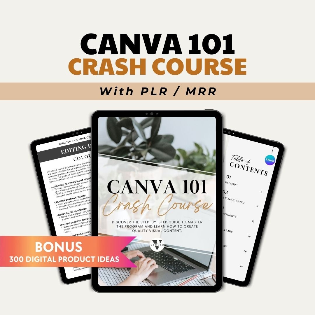 Canva 101 How To Guide Canva Crash Course Master Resell Rights MRR Private Label Rights PLR Done ...