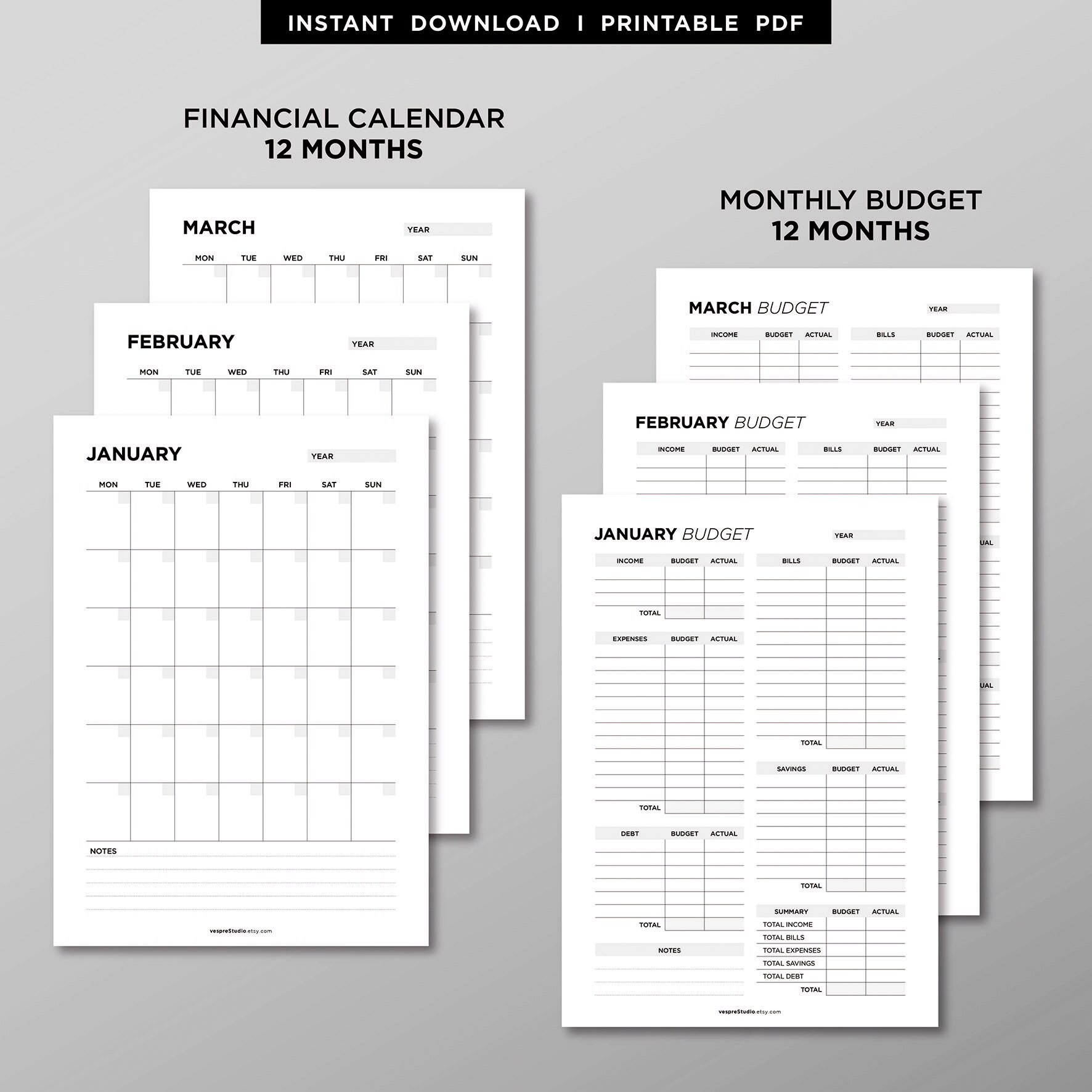 Finance Planner, Budget Planner, Budget Binder, Monthly Budget Planner ...