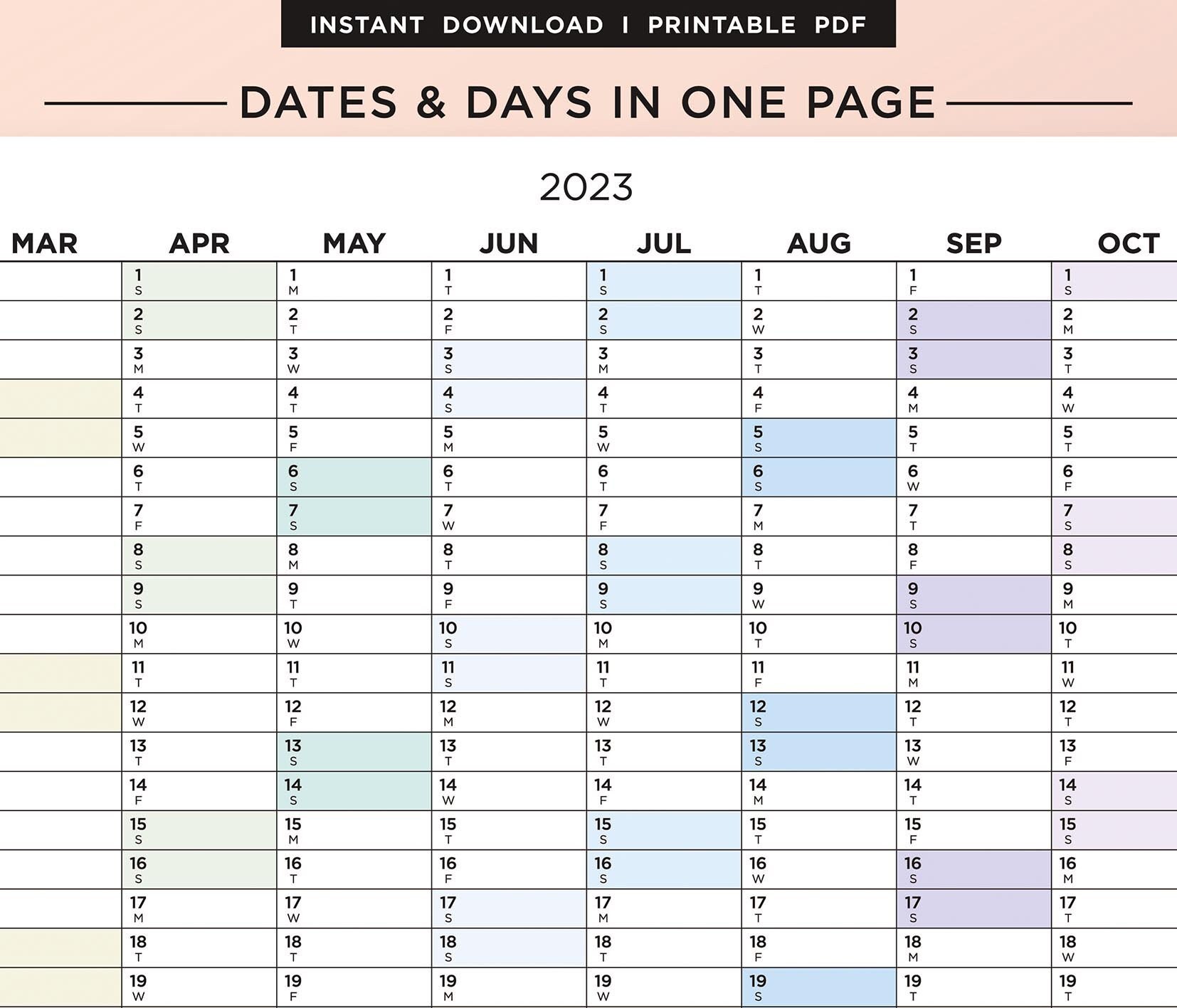 2023 to 2030 Year Planner, Yearly Overview Printable, Year Planner on 1 ...