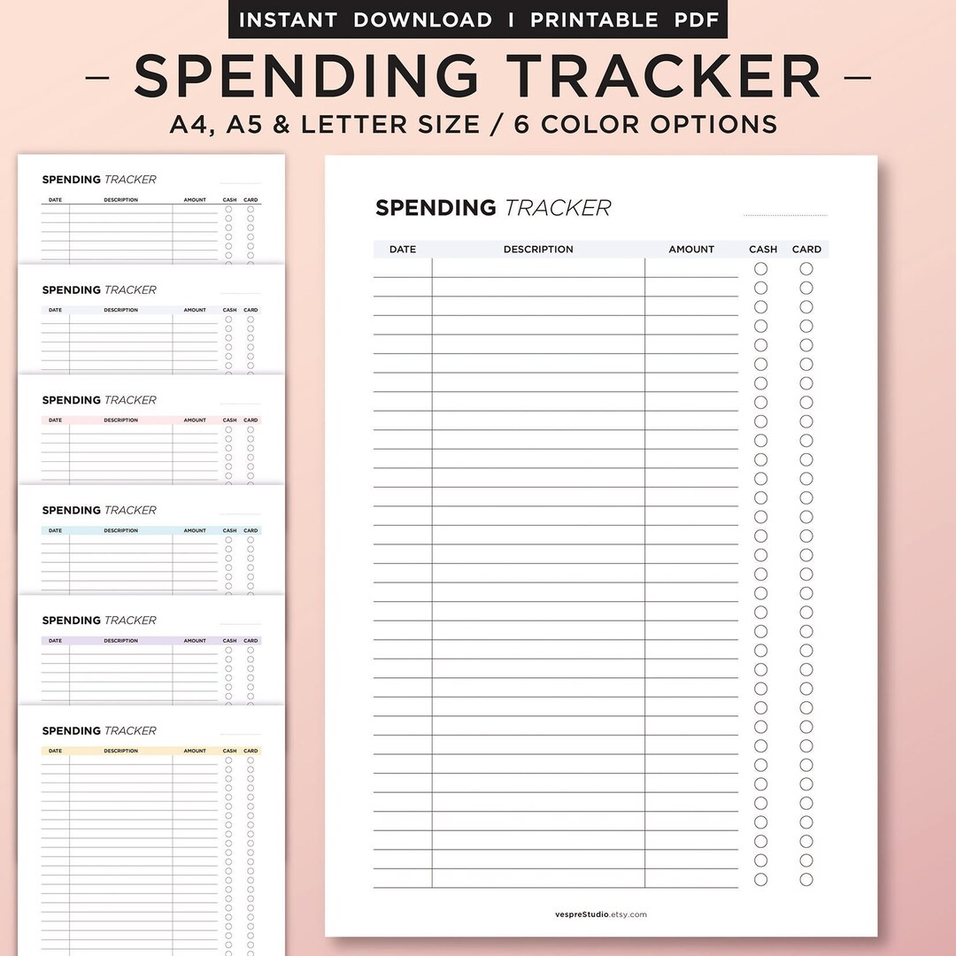 Spending Tracker Printable, Expense Tracker, Spending Log, Budget ...