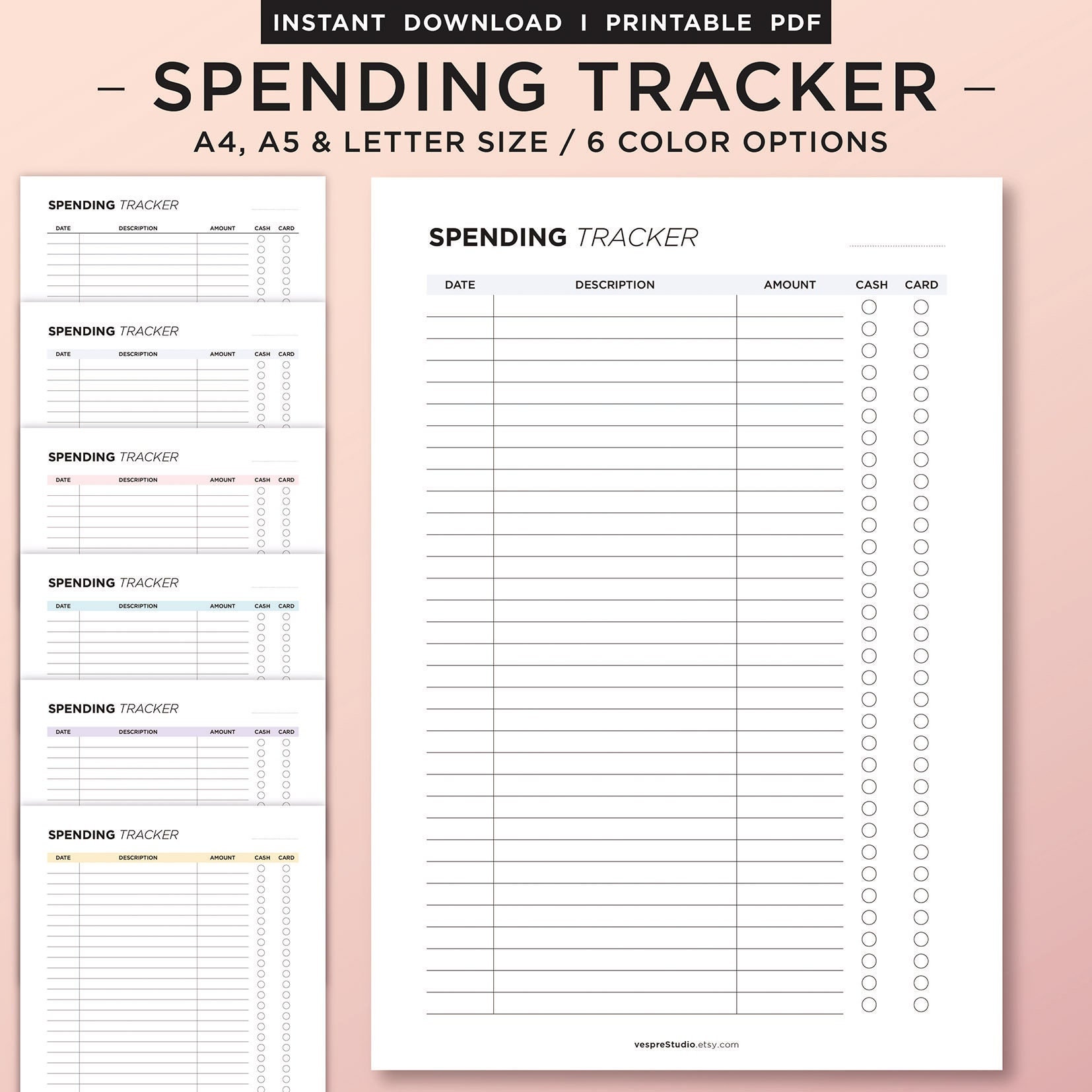 Spending Tracker Printable, Expense Tracker, Spending Log, Budget ...