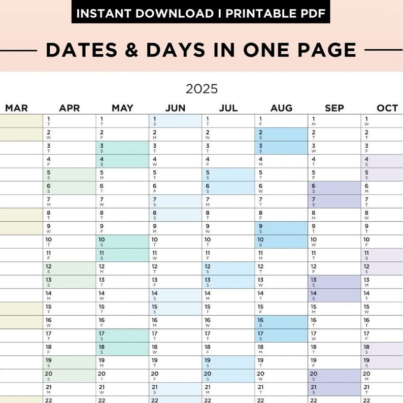 2025 Yearly Planner, Year at a Glance, Year Planner on 1 Page ...