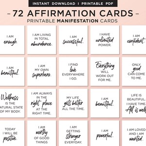 Affirmation Cards Positive Affirmation Card Printable Cards - Etsy