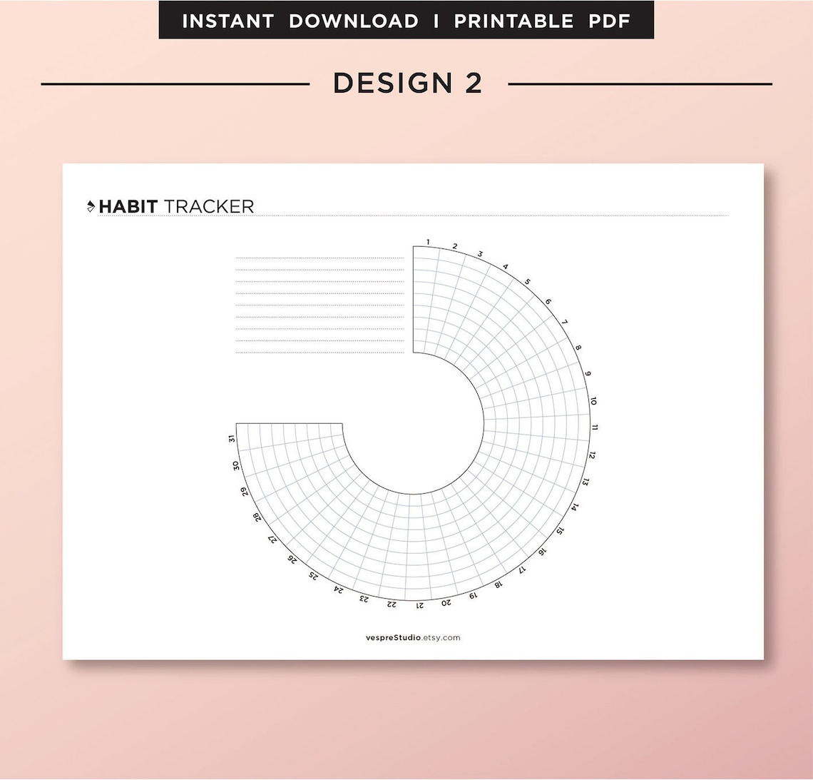 Circle Habit Tracker, Habit Tracker Printable, Habit Tracker Template ...