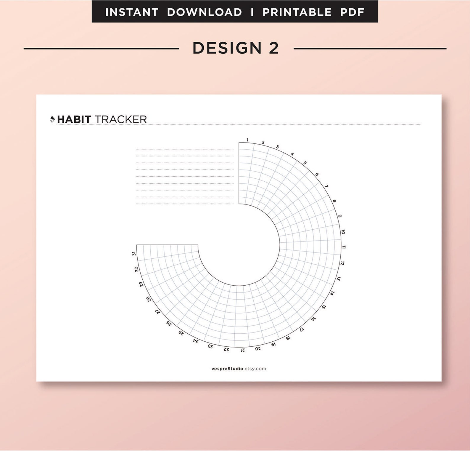 Circle Habit Tracker, Habit Tracker Printable, Habit Tracker Template ...