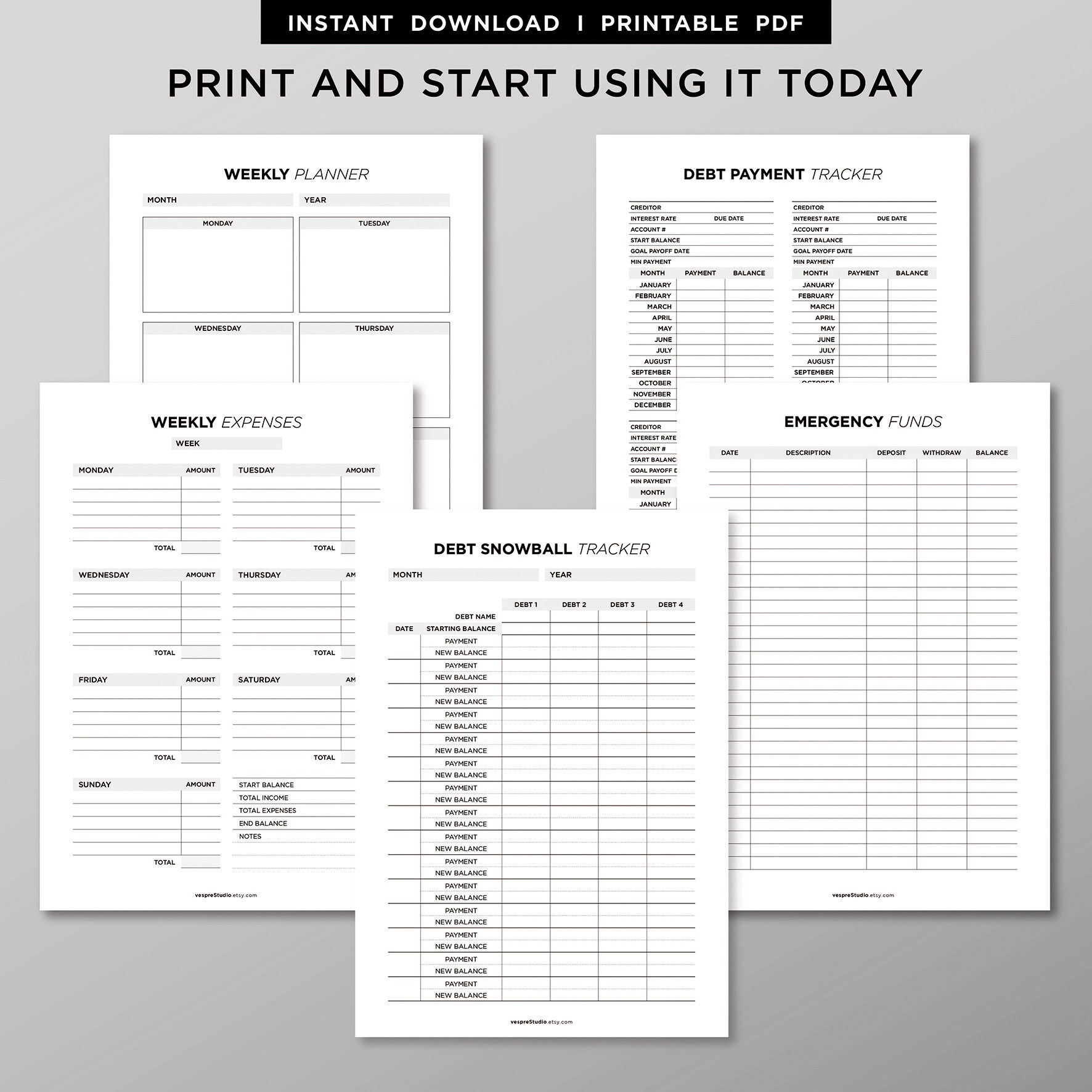 Finance Planner, Budget Planner, Budget Binder, Monthly Budget Planner ...