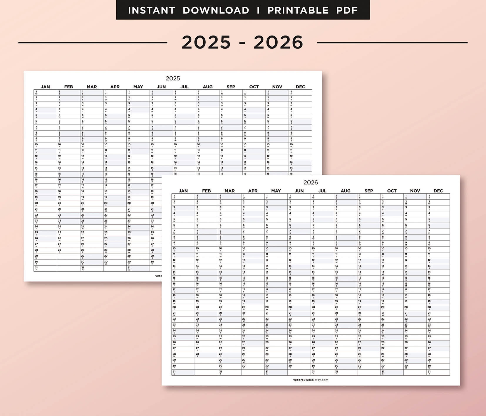 2023 to 2030 Year Planner, Yearly Overview Printable, Year Planner on 1 ...