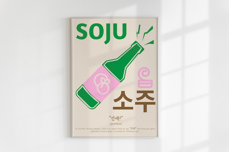 Korean Poster Korean Soju Kitchen Wall Decor Soju Poster - Etsy