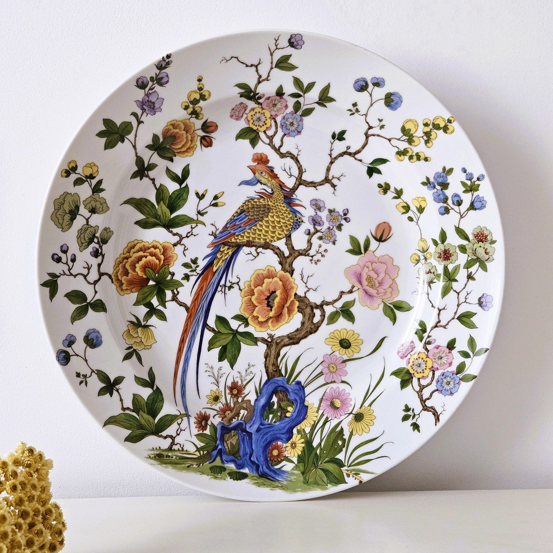 Vintage Kaiser Germany Chinoiserie Phoenix Plate, Large Oriental Bird ...