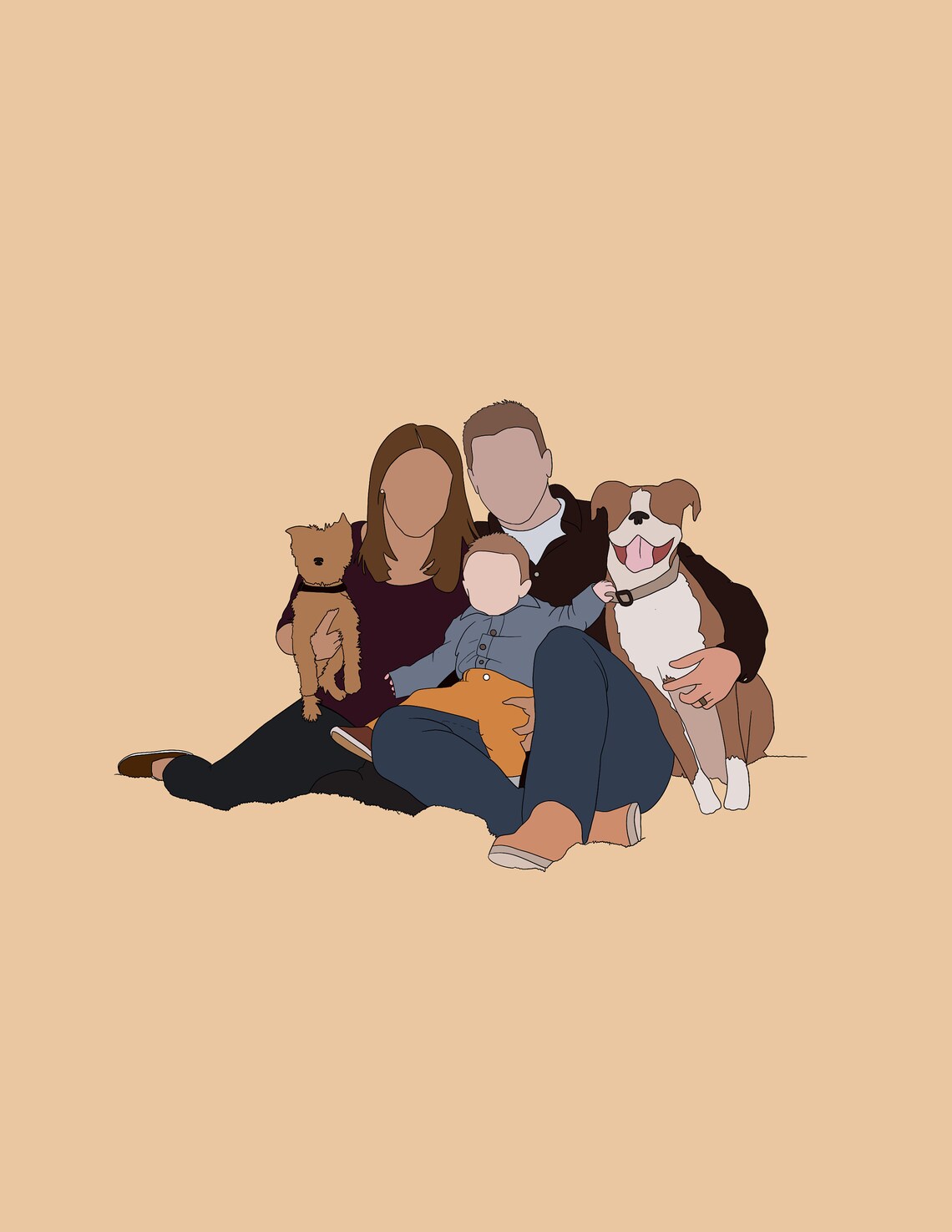 Simple Family Portrait DIGITAL DOWNLOAD - Etsy