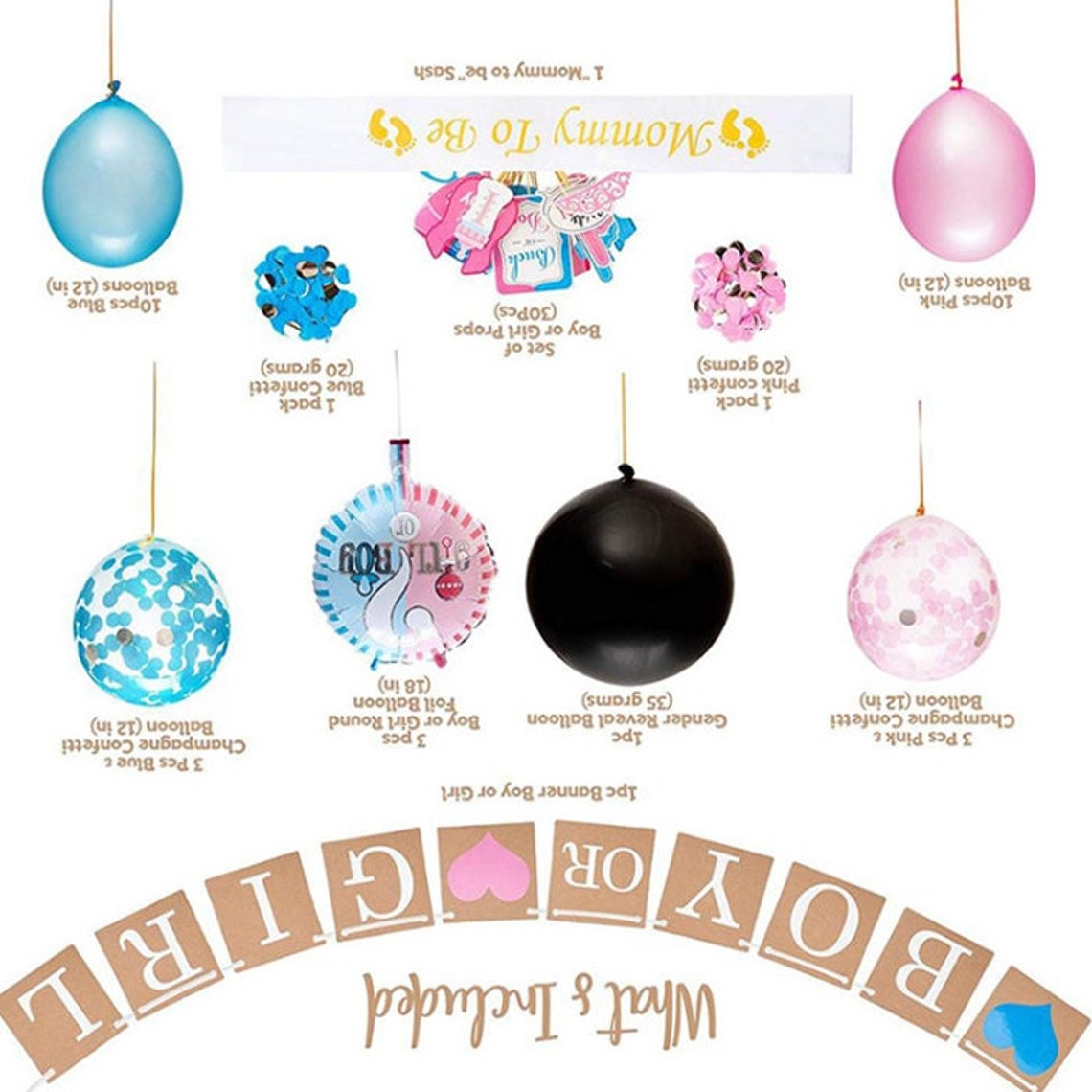 Gender Reveal Party Supplies Kit Party Decorations Baby | Etsy