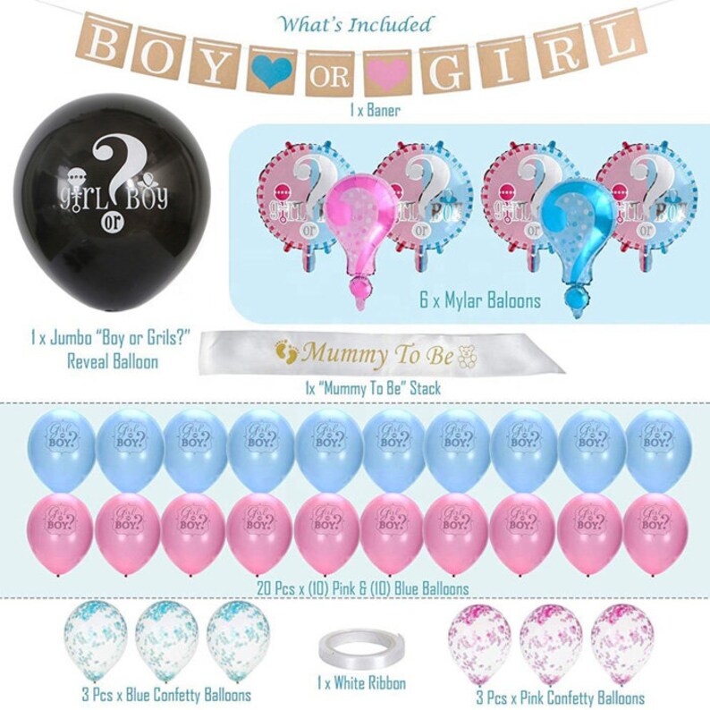 Gender Reveal Party Supplies Kit Party Decorations Baby | Etsy