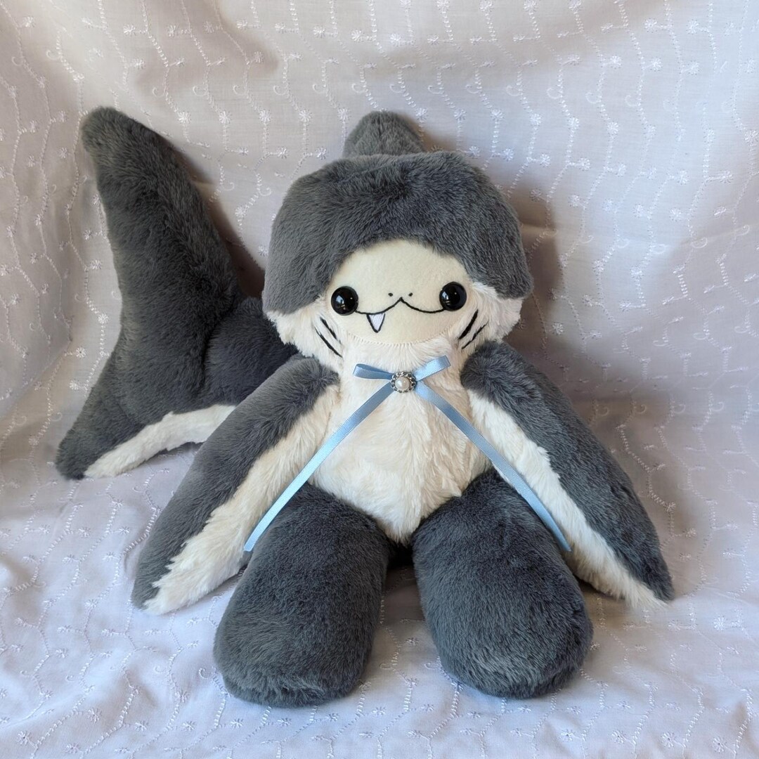 Handmade Cute Shark Cat Soft Toy Art Plushie - Etsy