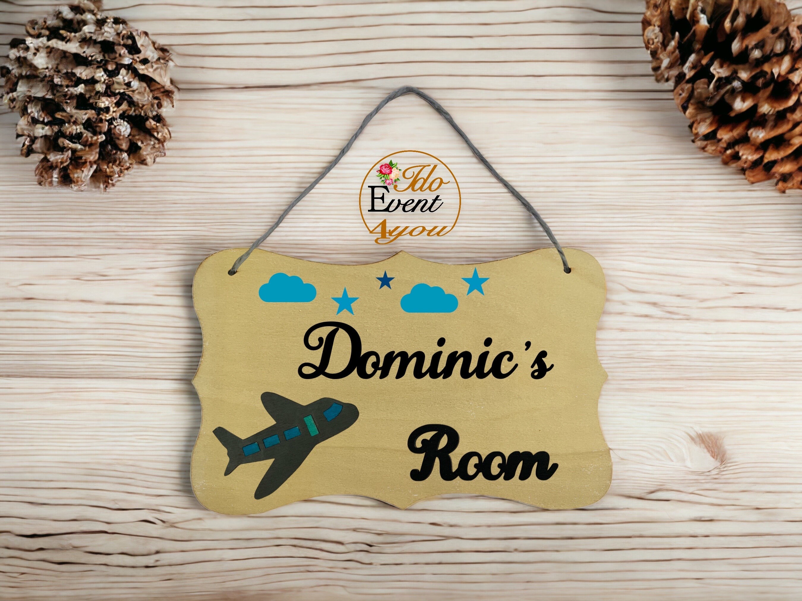Personalised Wooden Kids' Room Door Sign Laser-cut Designs Custom Name ...