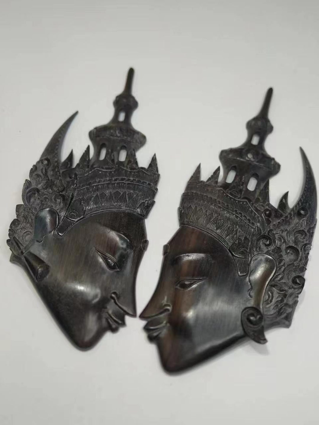 Wood Carved Rama & Sita Face Balinese Wall Décor Art - Etsy