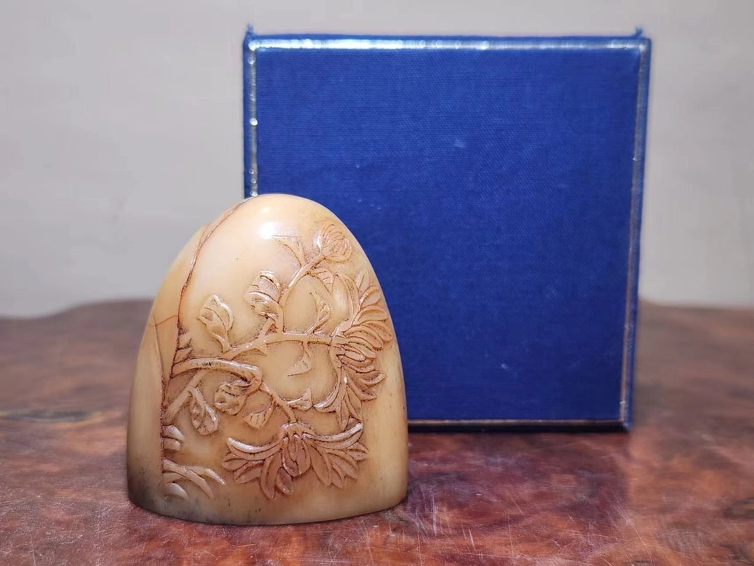 Antique Hand Carved Shoushan Stone Seal - Etsy